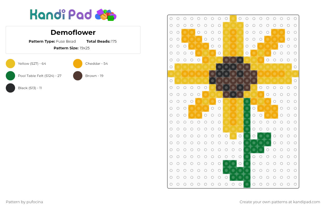 Demoflower Fuse Bead Pattern - Kandi Pad | Kandi Patterns, Fuse Bead ...