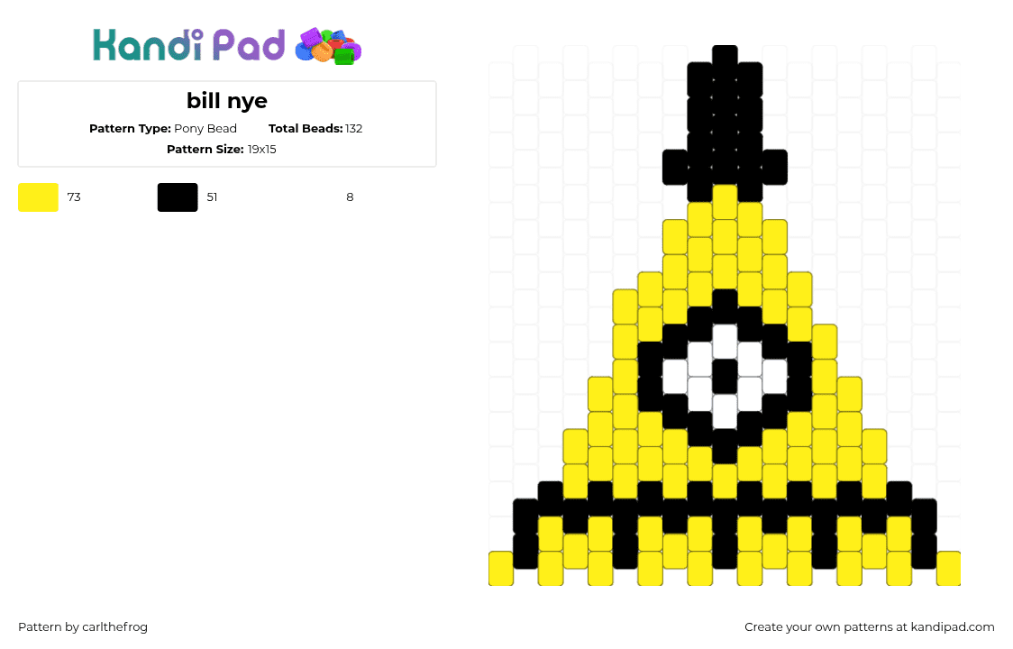Bill Nye Pony Bead Pattern - Kandi Pad | Kandi Patterns, Fuse Bead ...