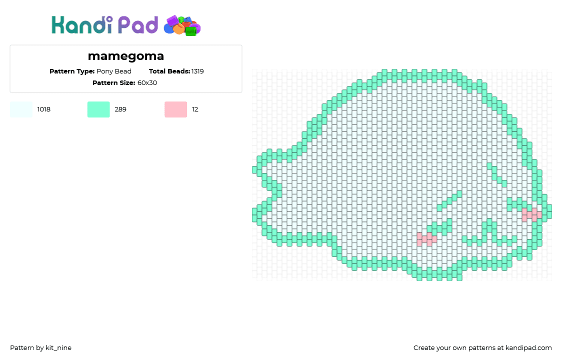 Mamegoma Pony Bead Pattern - Kandi Pad | Kandi Patterns, Fuse Bead ...