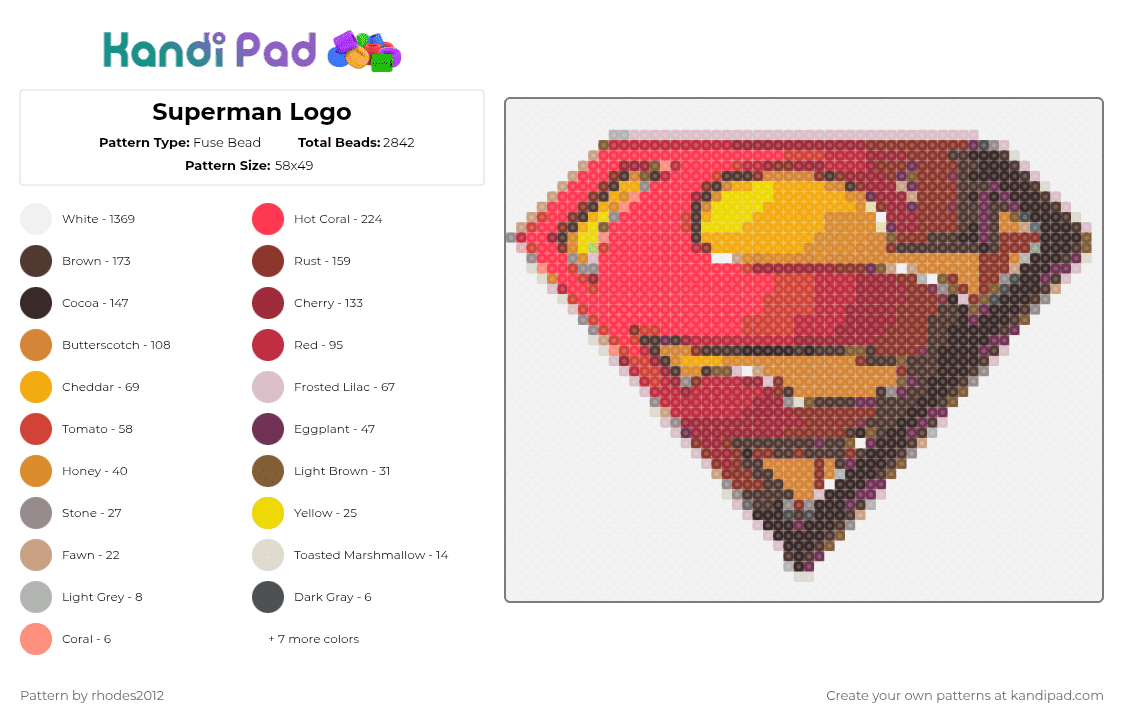 Superman Pony Bead Pattern