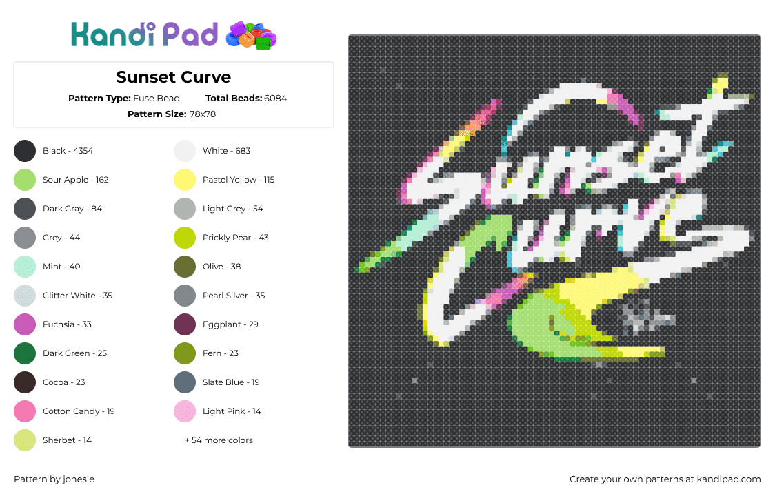 Sunset Curve Fuse Bead Pattern - Kandi Pad | Kandi Patterns, Fuse Bead ...