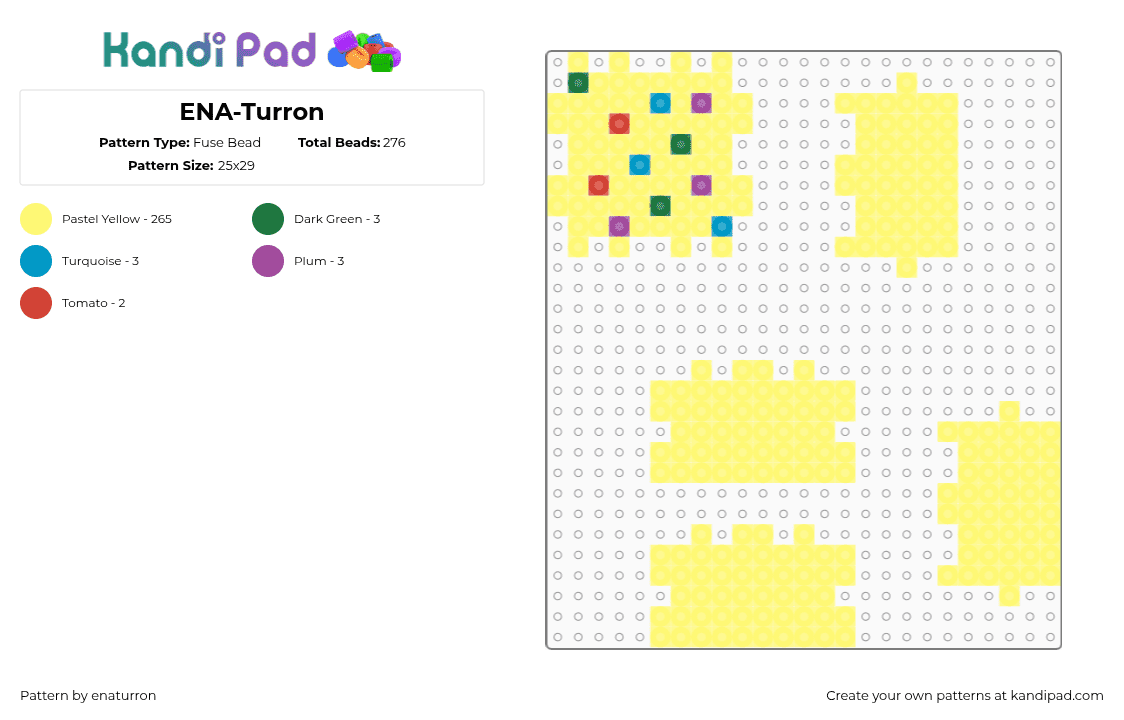 ENA-Turron Fuse Bead Pattern - Kandi Pad | Kandi Patterns, Fuse Bead ...
