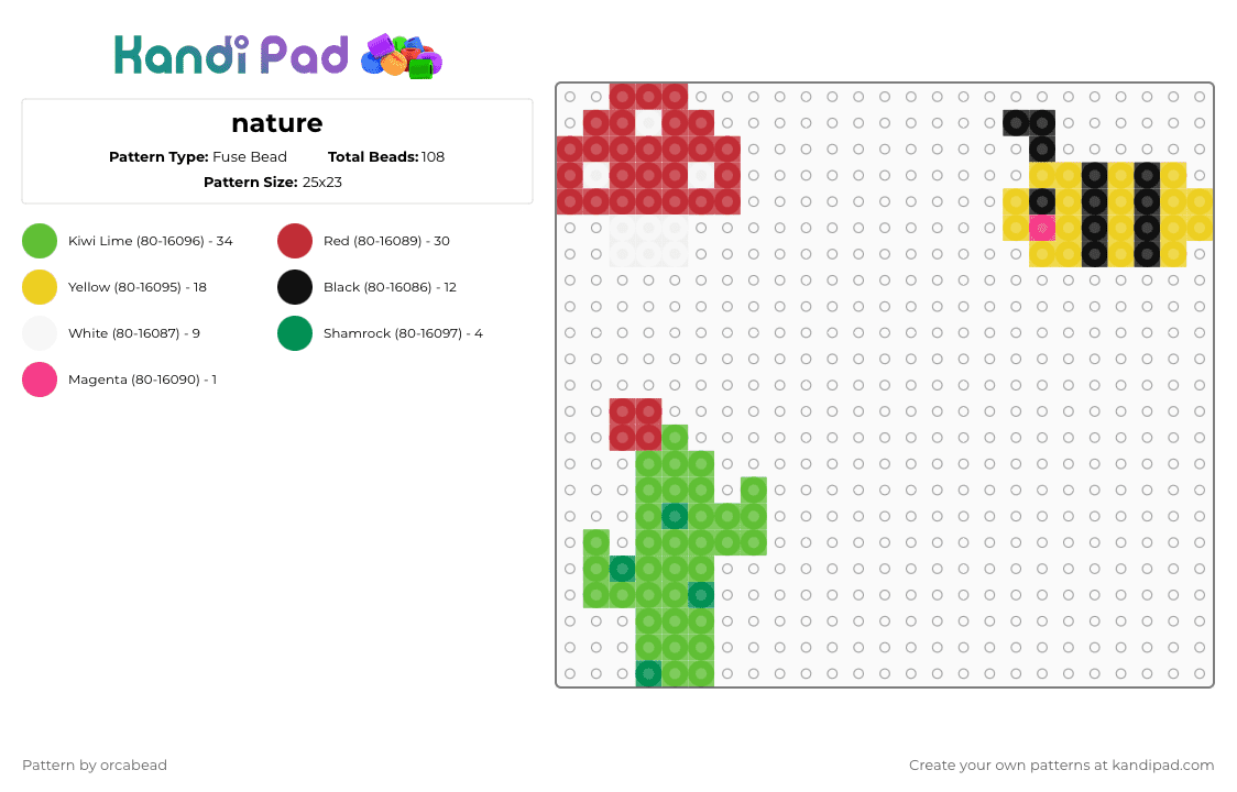 Nature Fuse Bead Pattern - Kandi Pad | Kandi Patterns, Fuse Bead ...