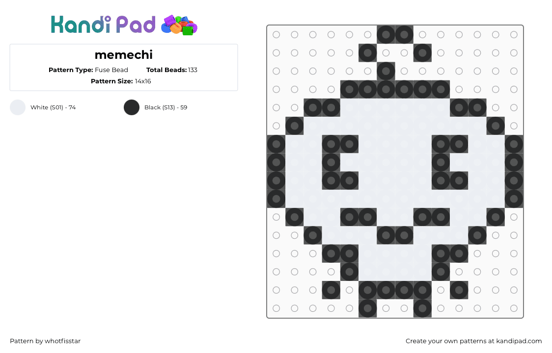 Memechi Fuse Bead Pattern - Kandi Pad | Kandi Patterns, Fuse Bead ...