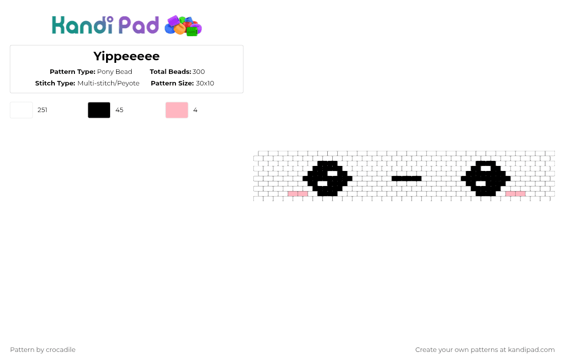 Yippeeeee Pony Bead Pattern - Kandi Pad | Kandi Patterns, Fuse Bead ...