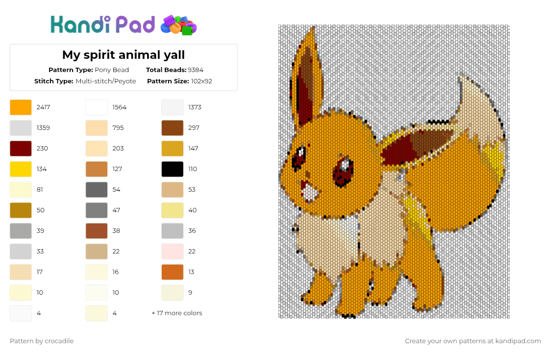 My spirit animal yall Pony Bead Pattern - Kandi Pad | Kandi Patterns ...