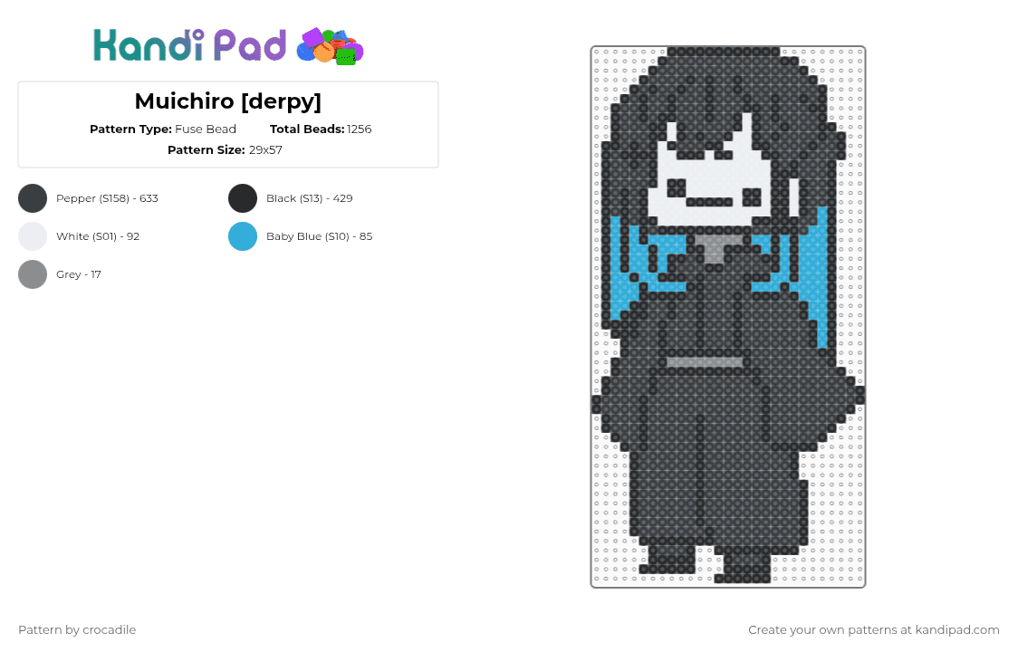 Muichiro [derpy] Fuse Bead Pattern - Kandi Pad | Kandi Patterns, Fuse ...