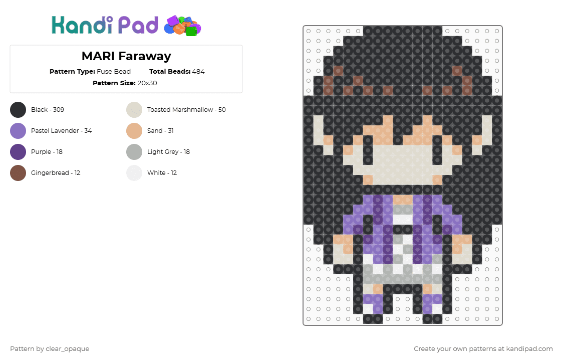 MARI Faraway Fuse Bead Pattern - Kandi Pad | Kandi Patterns, Fuse Bead ...