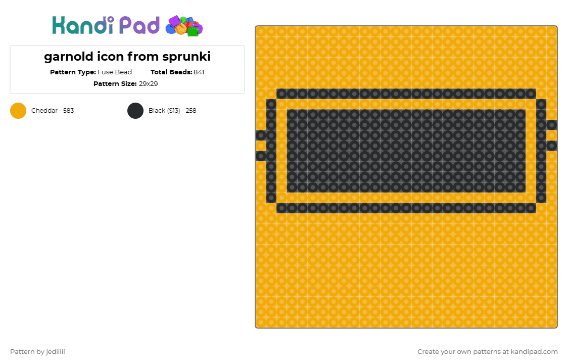 Garnold icon from sprunki Fuse Bead Pattern - Kandi Pad | Kandi ...