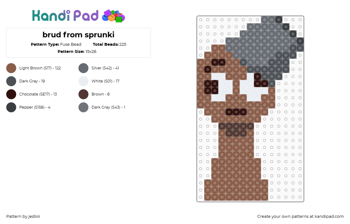Brud from sprunki Fuse Bead Pattern - Kandi Pad | Kandi Patterns, Fuse ...