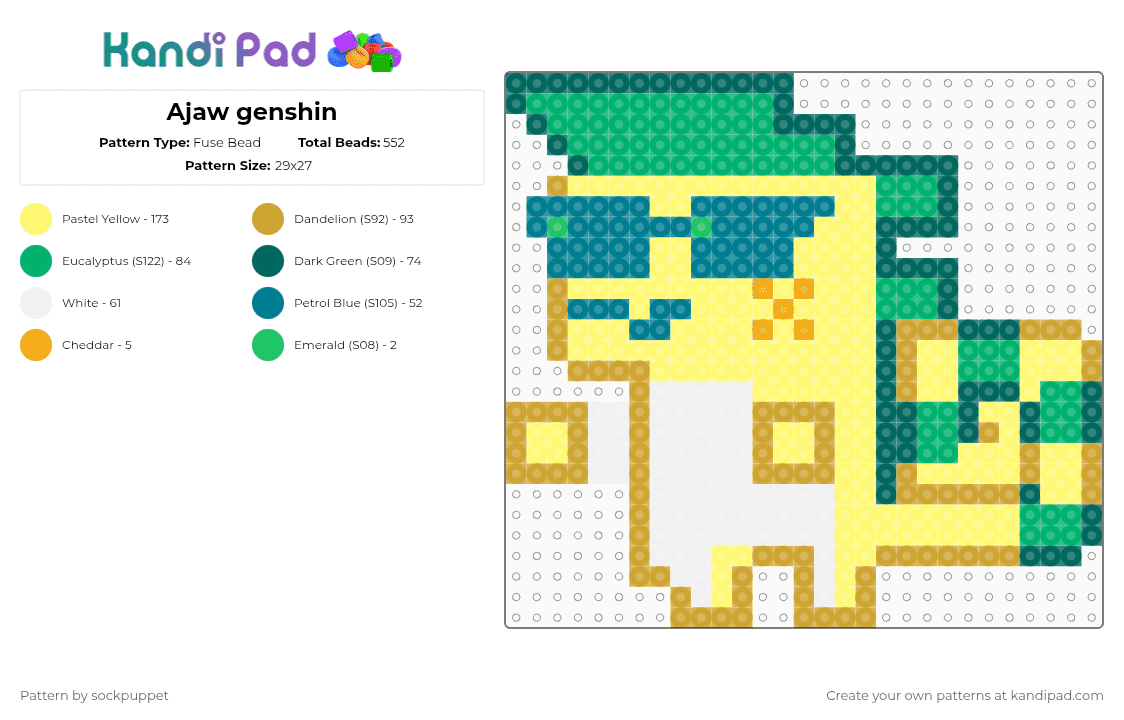 Ajaw genshin Fuse Bead Pattern - Kandi Pad | Kandi Patterns, Fuse Bead ...