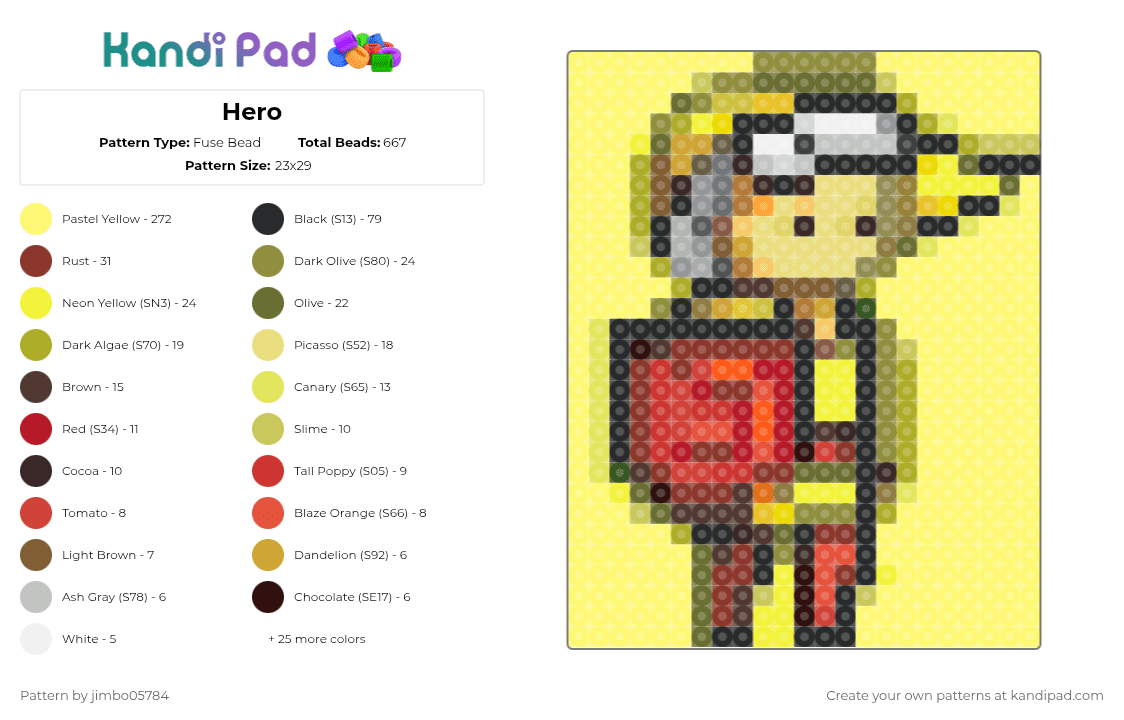 Hero Fuse Bead Pattern - Kandi Pad | Kandi Patterns, Fuse Bead Patterns ...