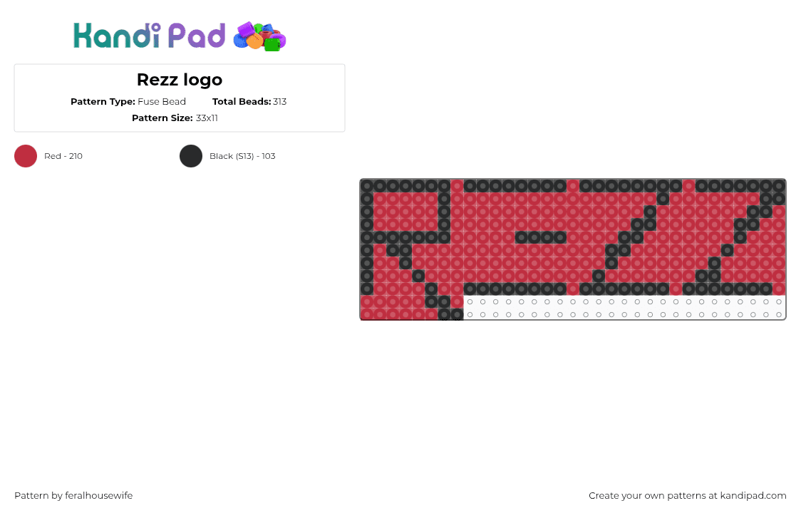 Rezz logo Fuse Bead Pattern - Kandi Pad | Kandi Patterns, Fuse Bead ...