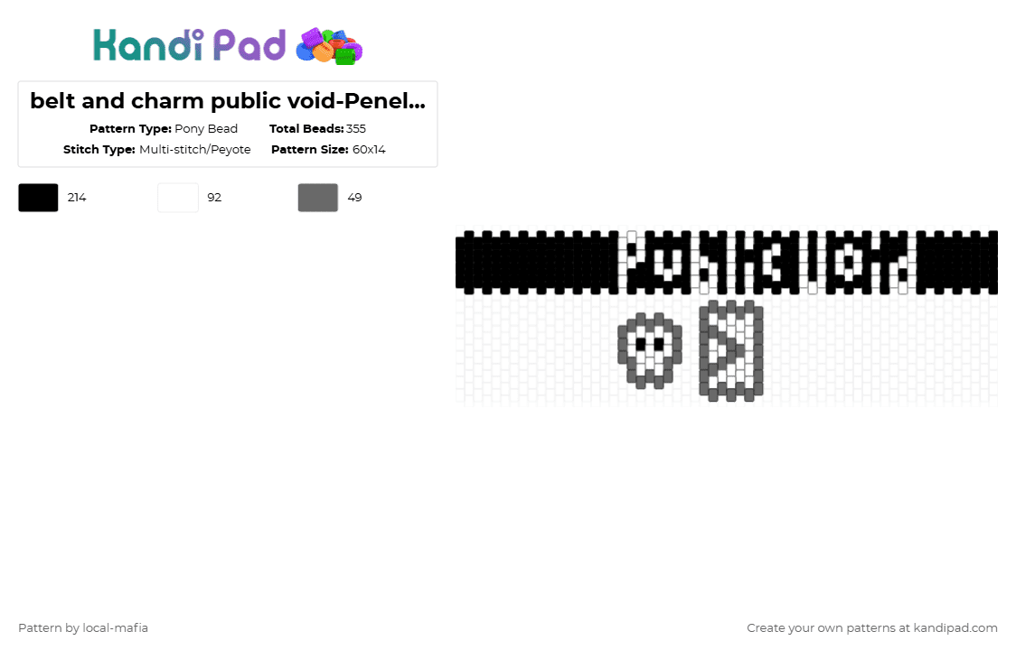 Belt and charm public void-Penelope scott Pony Bead Pattern - Kandi Pad ...