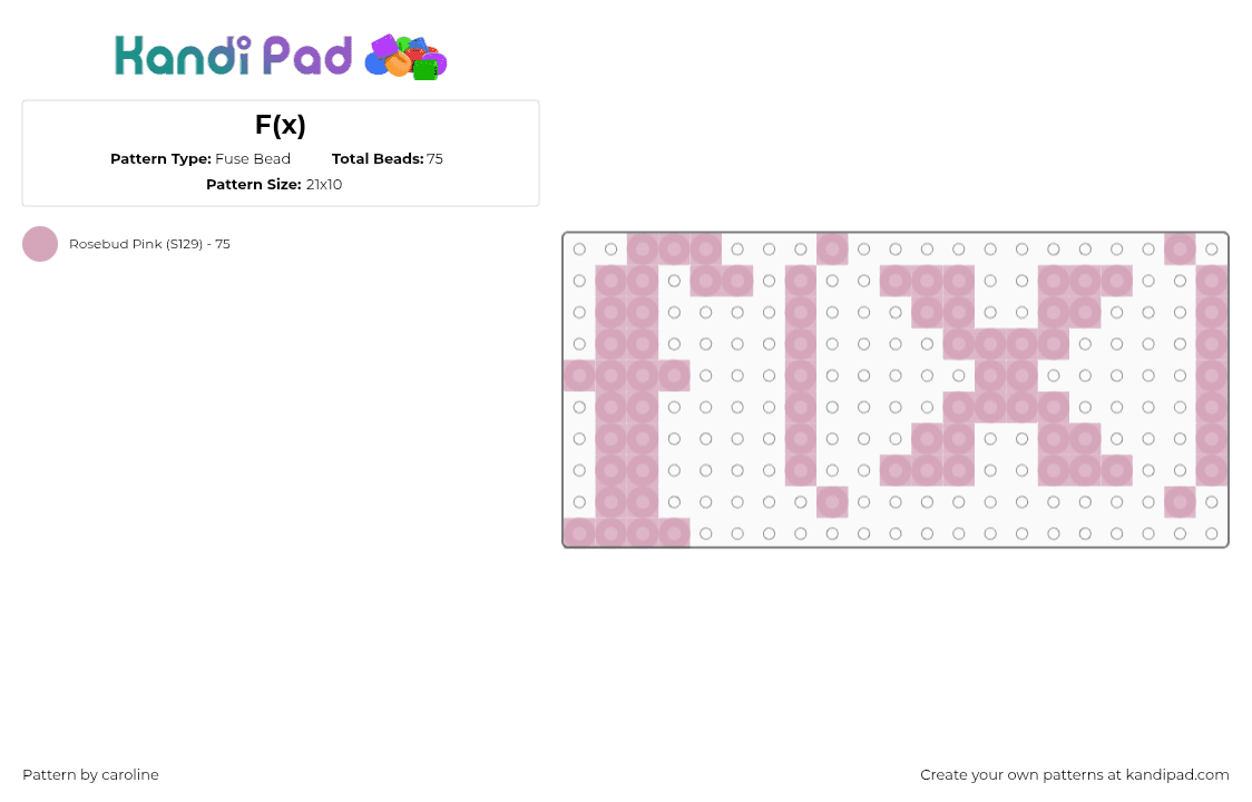 F(x) Fuse Bead Pattern - Kandi Pad | Kandi Patterns, Fuse Bead Patterns ...