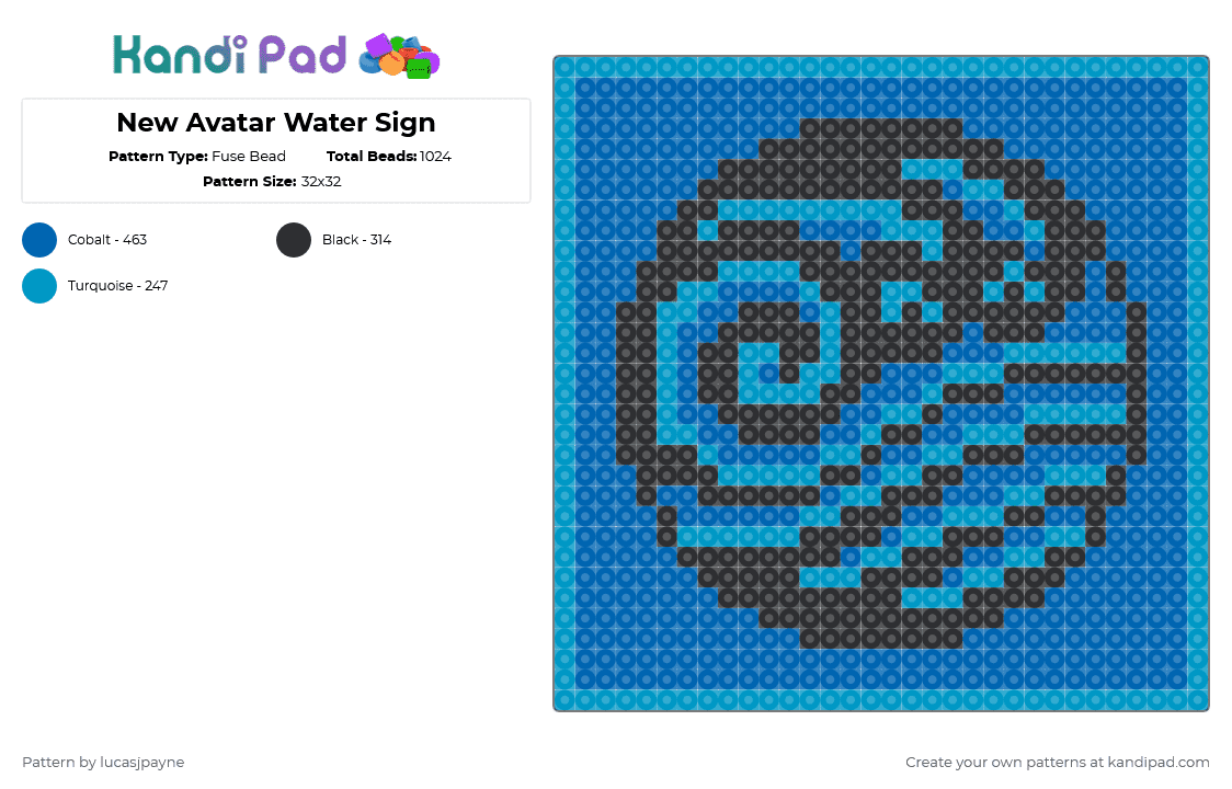New Avatar Water Sign Fuse Bead Pattern - Kandi Pad | Kandi Patterns ...