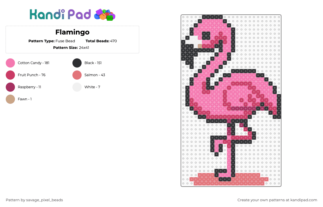 Flamingo Collection - Kandi Pad | Kandi Patterns, Fuse Bead Patterns ...