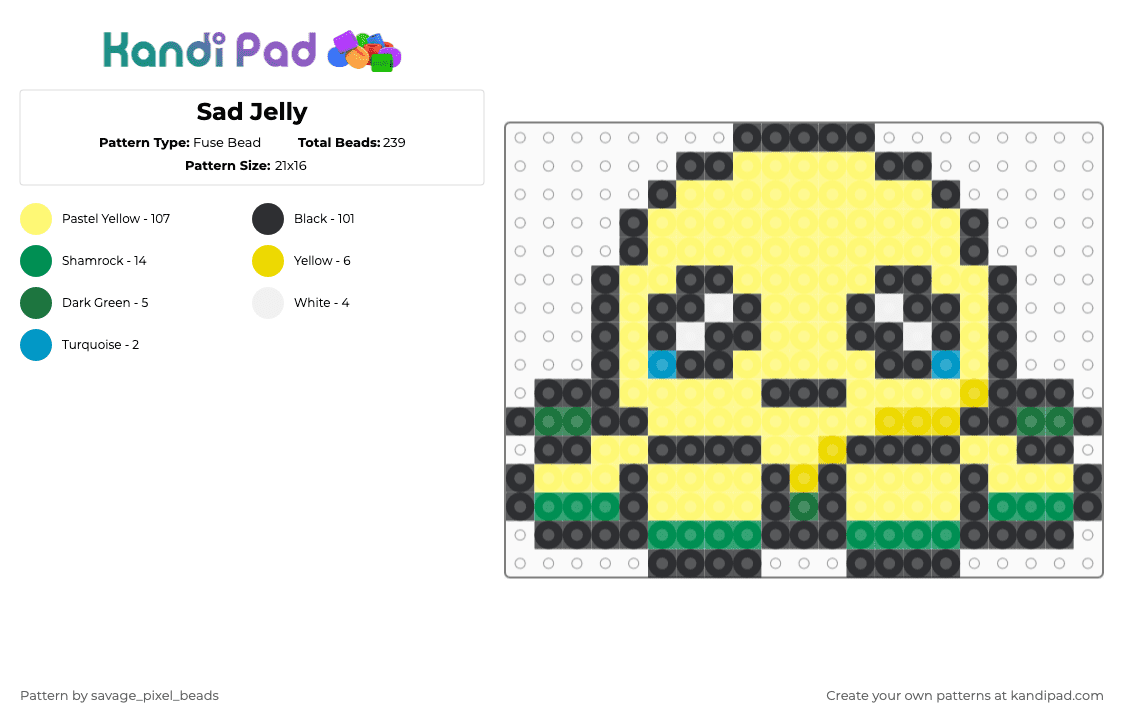 Sad Octopus Fuse Bead Pattern - Kandi Pad | Kandi Patterns, Fuse Bead ...