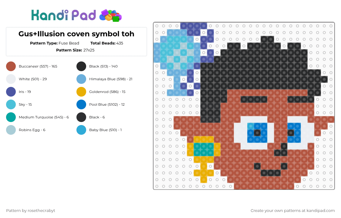 Gus+Illusion coven symbol toh Fuse Bead Pattern - Kandi Pad | Kandi ...