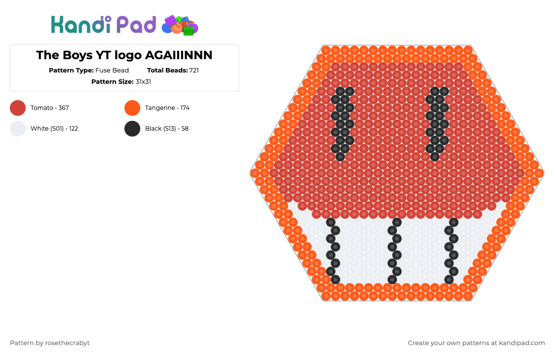The Boys YT logo AGAIIINNN Fuse Bead Pattern - Kandi Pad | Kandi ...