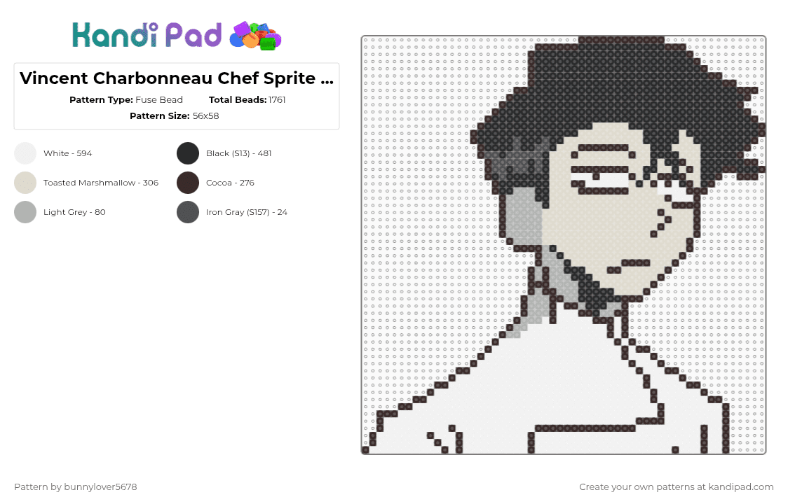 Vincent Charbonneau Chef Sprite 9 (Dead Plate) Fuse Bead Pattern ...