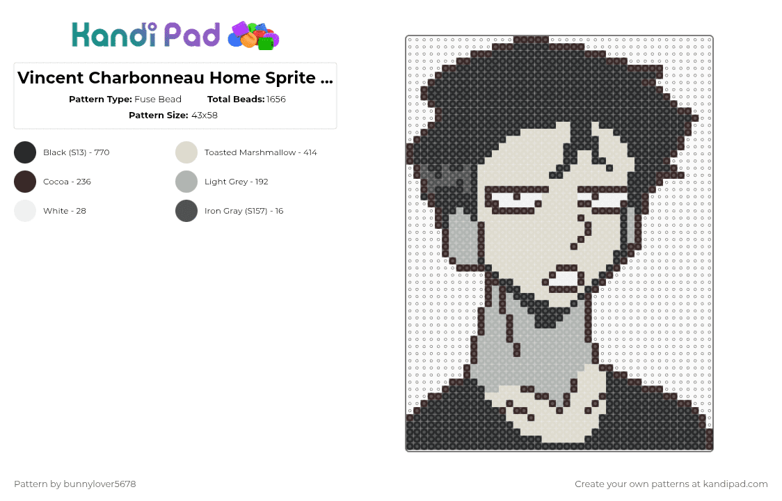 Vincent Charbonneau Home Sprite 3 (Dead Plate) Fuse Bead Pattern ...