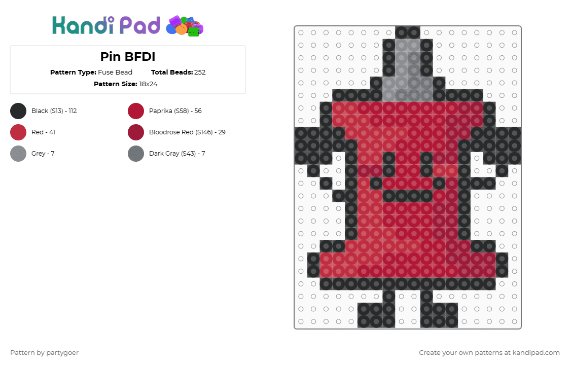 Pin BFDI Fuse Bead Pattern - Kandi Pad | Kandi Patterns, Fuse Bead ...