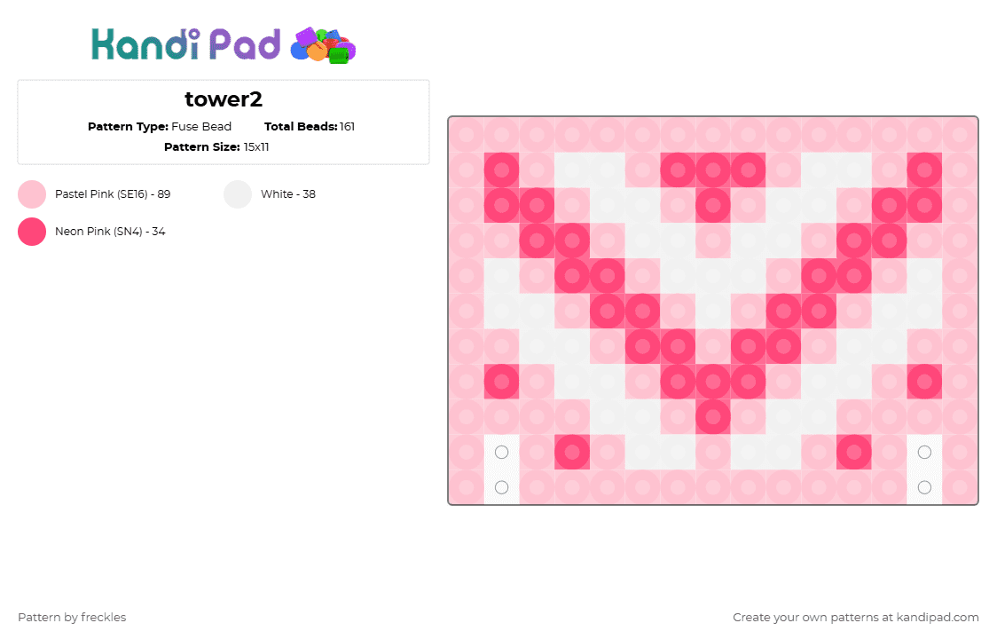 Tower2 Fuse Bead Pattern - Kandi Pad | Kandi Patterns, Fuse Bead ...