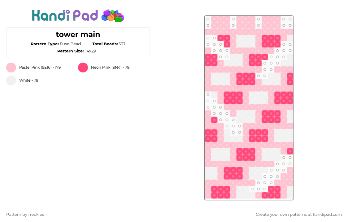 Tower main Fuse Bead Pattern - Kandi Pad | Kandi Patterns, Fuse Bead ...