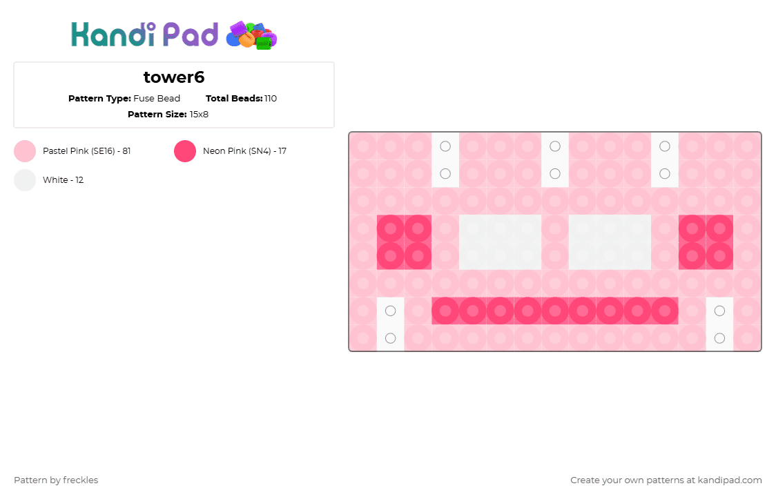Tower6 Fuse Bead Pattern - Kandi Pad | Kandi Patterns, Fuse Bead ...