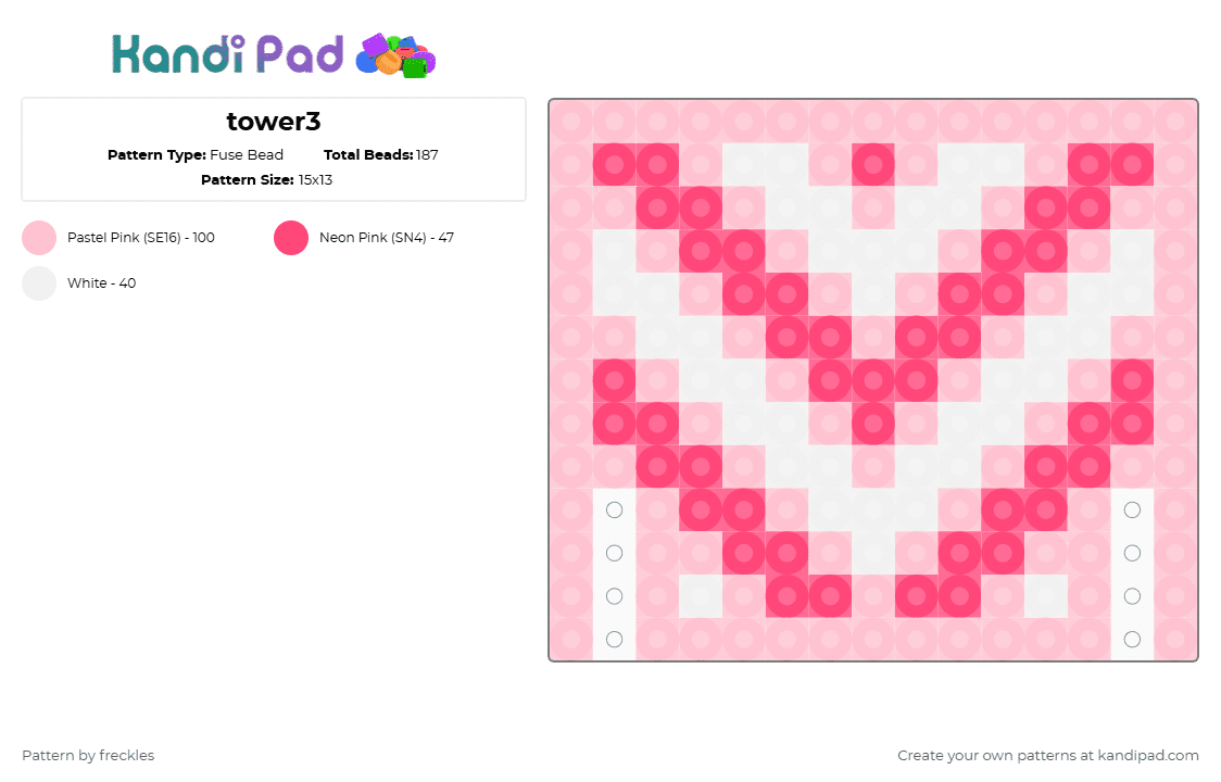 Tower3 Fuse Bead Pattern - Kandi Pad | Kandi Patterns, Fuse Bead ...