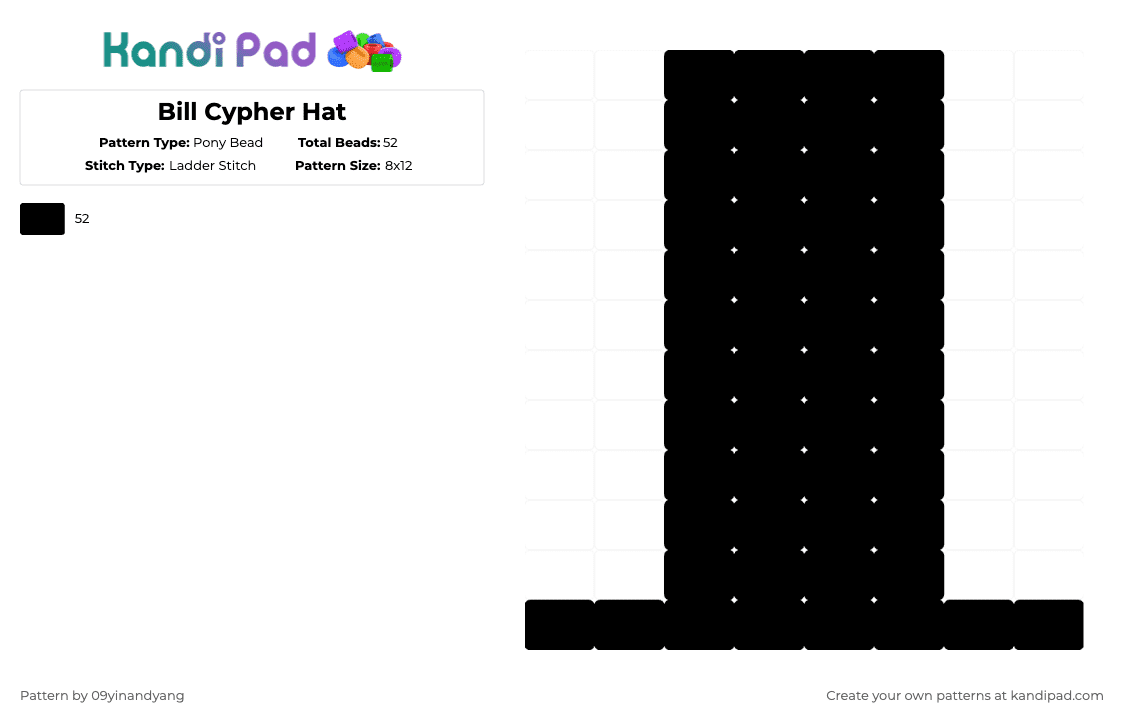 Bill Cypher Hat Pony Bead Pattern - Kandi Pad | Kandi Patterns, Fuse ...