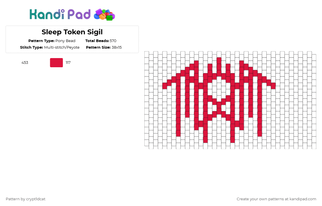 Sleep Token Sigil Pony Bead Pattern - Kandi Pad | Kandi Patterns, Fuse ...