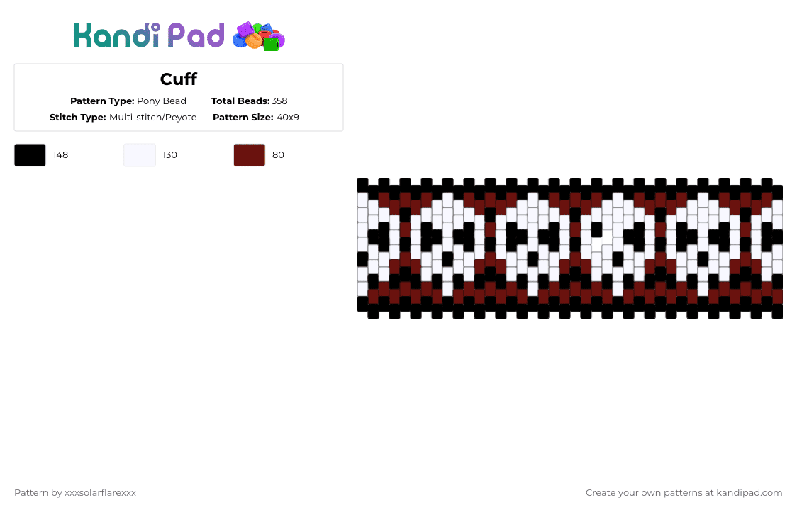 Cuff Pony Bead Pattern - Kandi Pad | Kandi Patterns, Fuse Bead Patterns ...