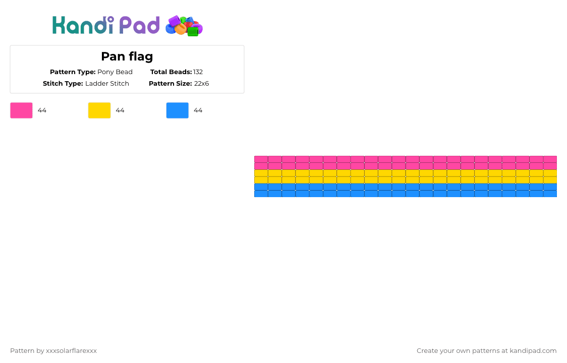 Pan flag Pony Bead Pattern - Kandi Pad | Kandi Patterns, Fuse Bead ...