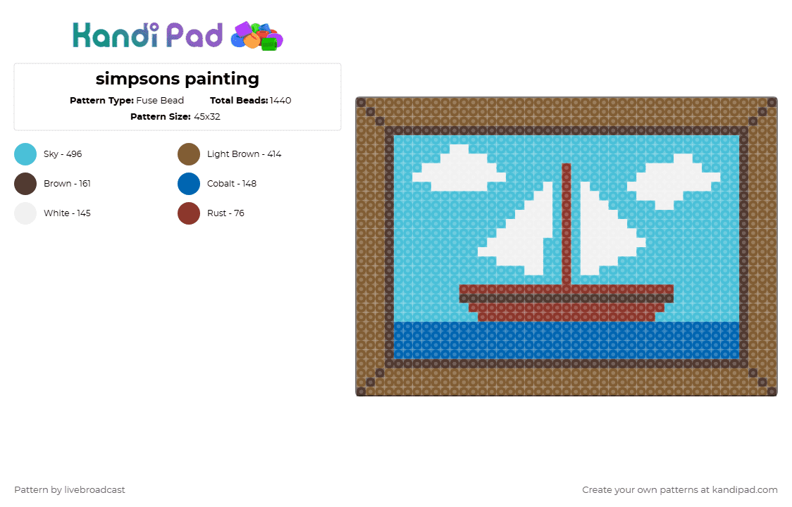 Simpsons painting Fuse Bead Pattern - Kandi Pad | Kandi Patterns, Fuse ...
