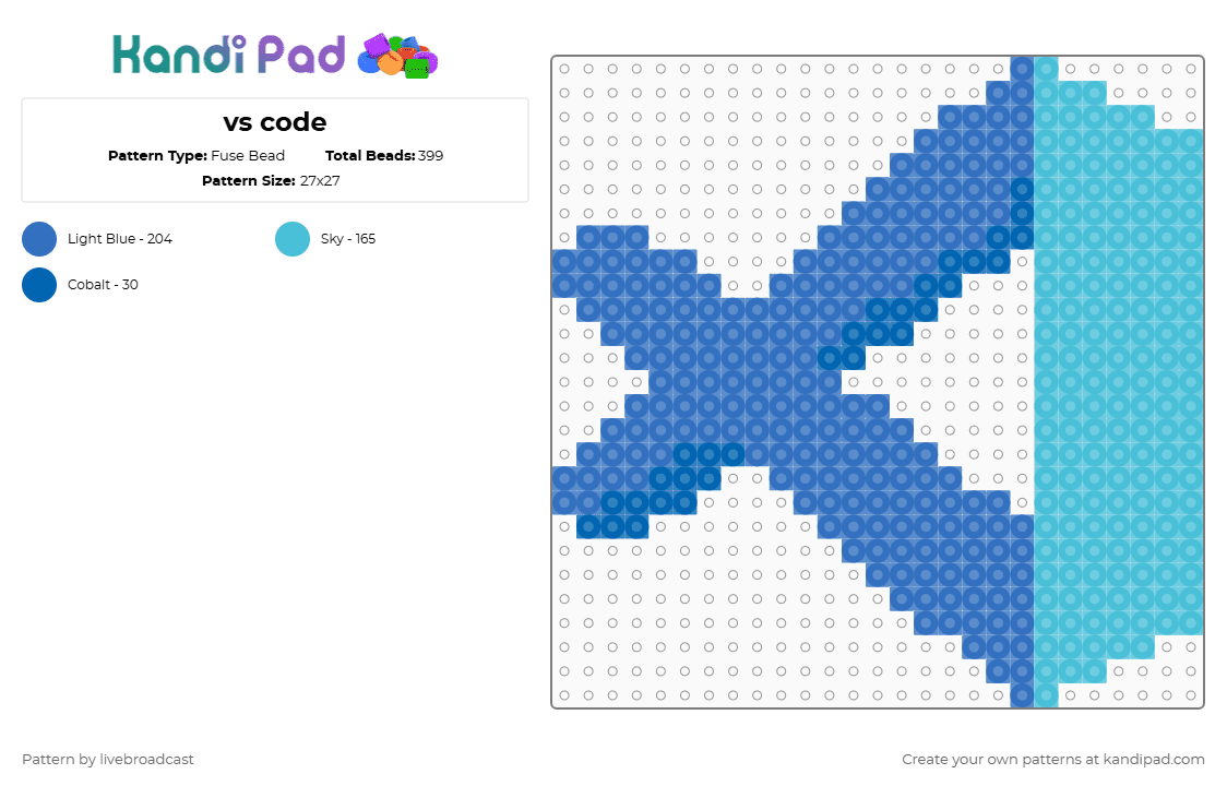 Vs code Fuse Bead Pattern - Kandi Pad | Kandi Patterns, Fuse Bead ...
