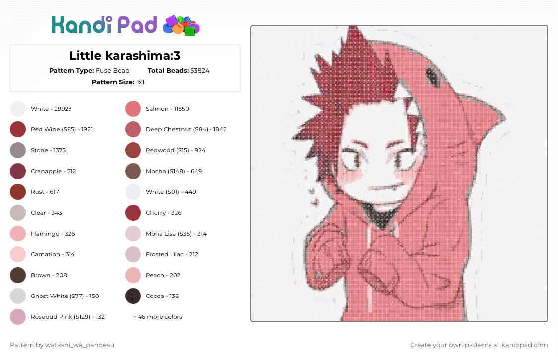 Little karashima:3 Fuse Bead Pattern - Kandi Pad | Kandi Patterns, Fuse ...