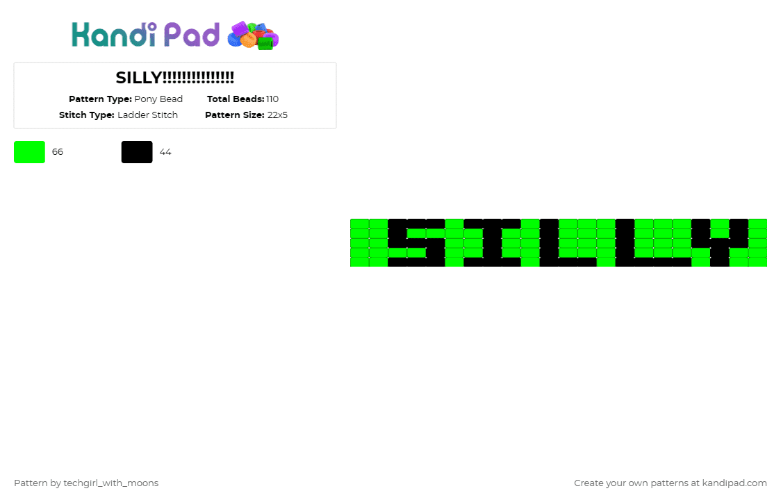 SILLY!!!!!!!!!!!!!!! Pony Bead Pattern - Kandi Pad | Kandi Patterns ...