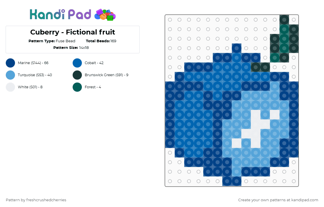 Cuberry - Fictional fruit Fuse Bead Pattern - Kandi Pad | Kandi ...