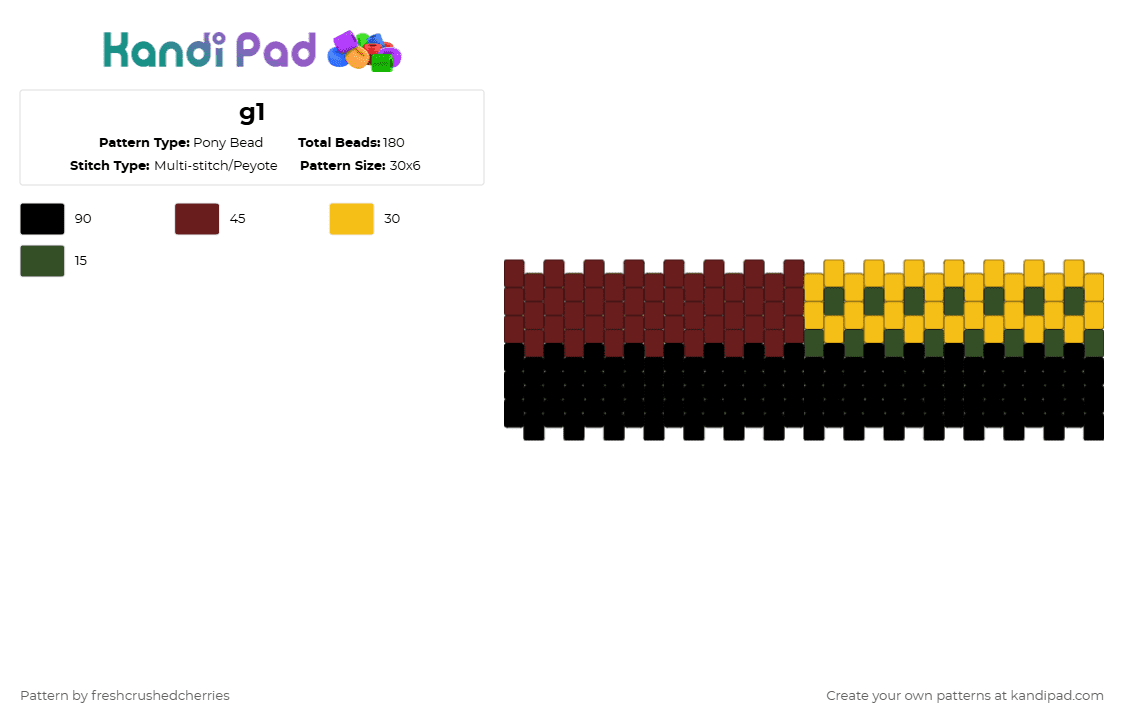 Giyu Multistitch Pony Bead Pattern - Kandi Pad | Kandi Patterns, Fuse ...