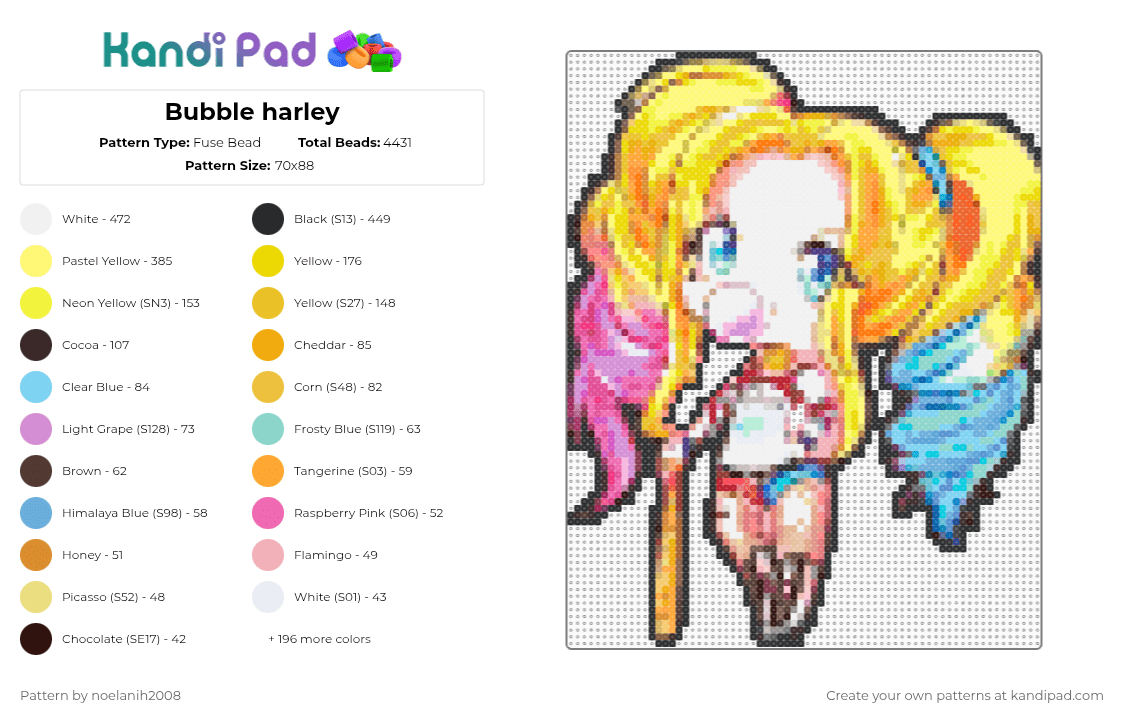 Bubble harley Fuse Bead Pattern - Kandi Pad | Kandi Patterns, Fuse Bead ...