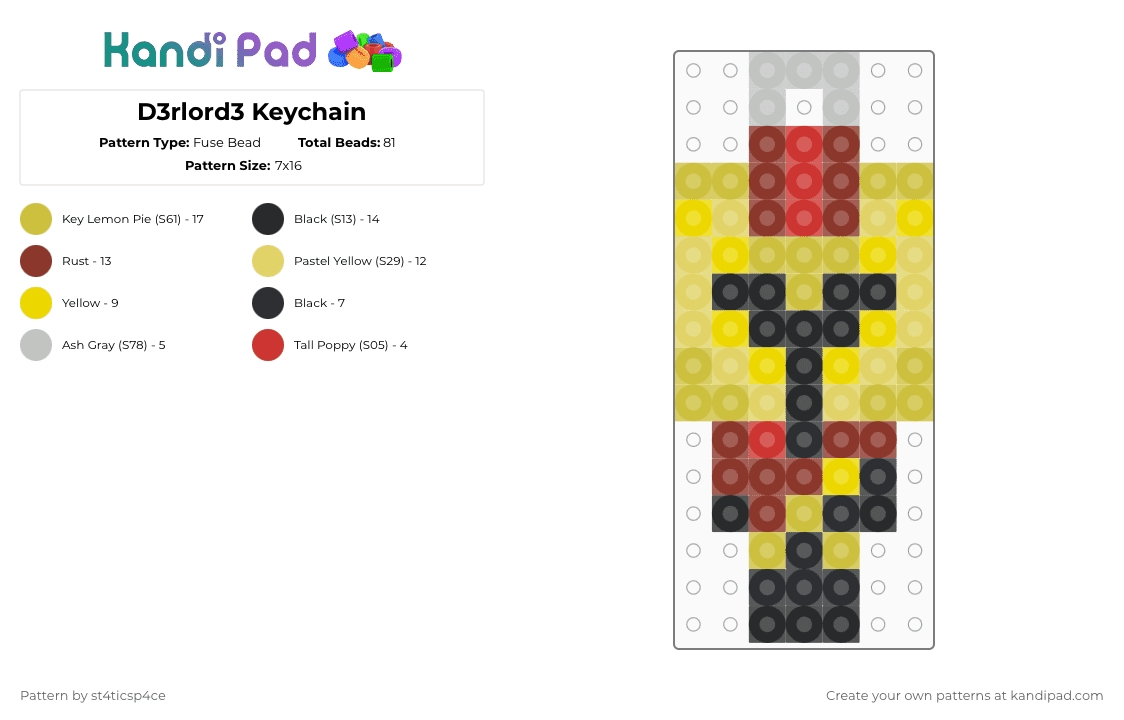 D3rlord3 Fuse Bead Patterns - Gallery - Kandi Pad | Kandi Patterns ...