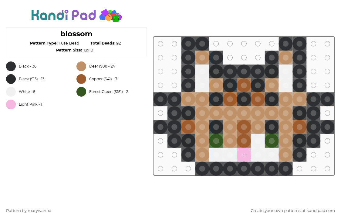 Blossom Fuse Bead Pattern - Kandi Pad | Kandi Patterns, Fuse Bead ...