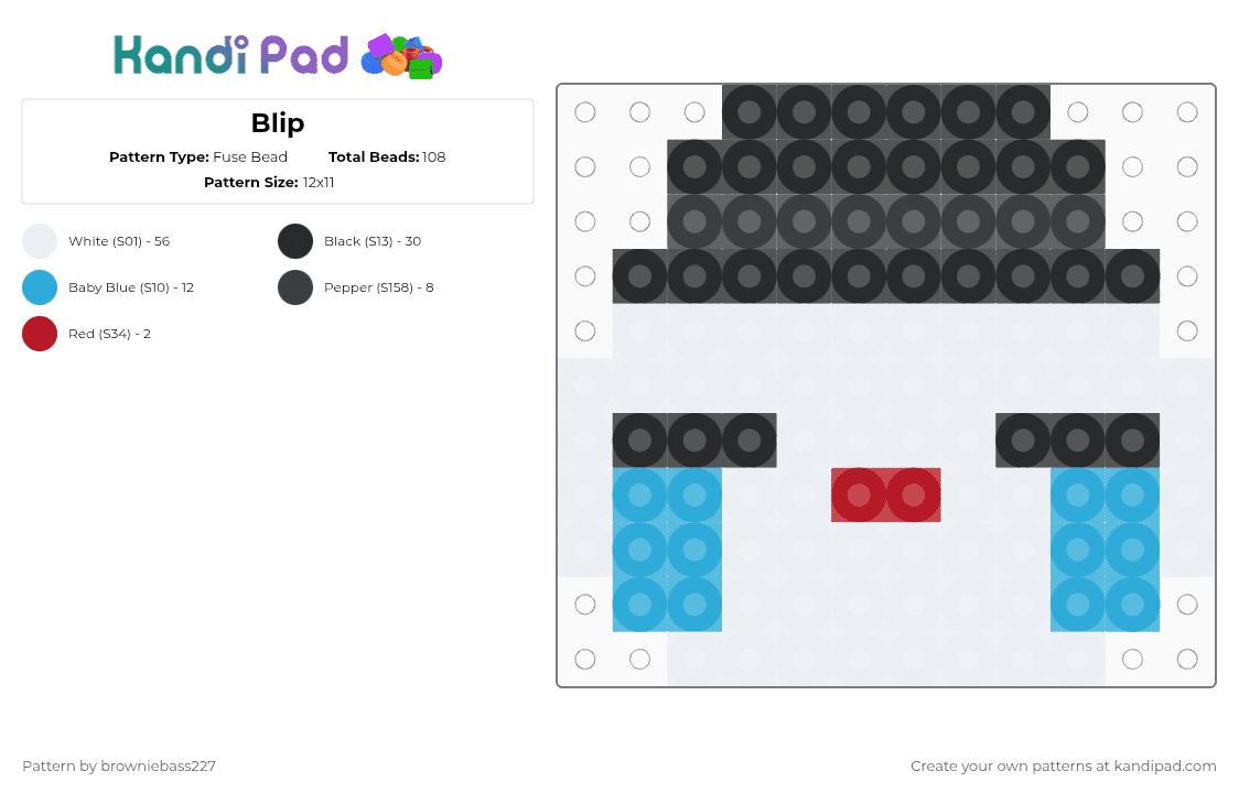 Blip Fuse Bead Pattern - Kandi Pad | Kandi Patterns, Fuse Bead Patterns ...