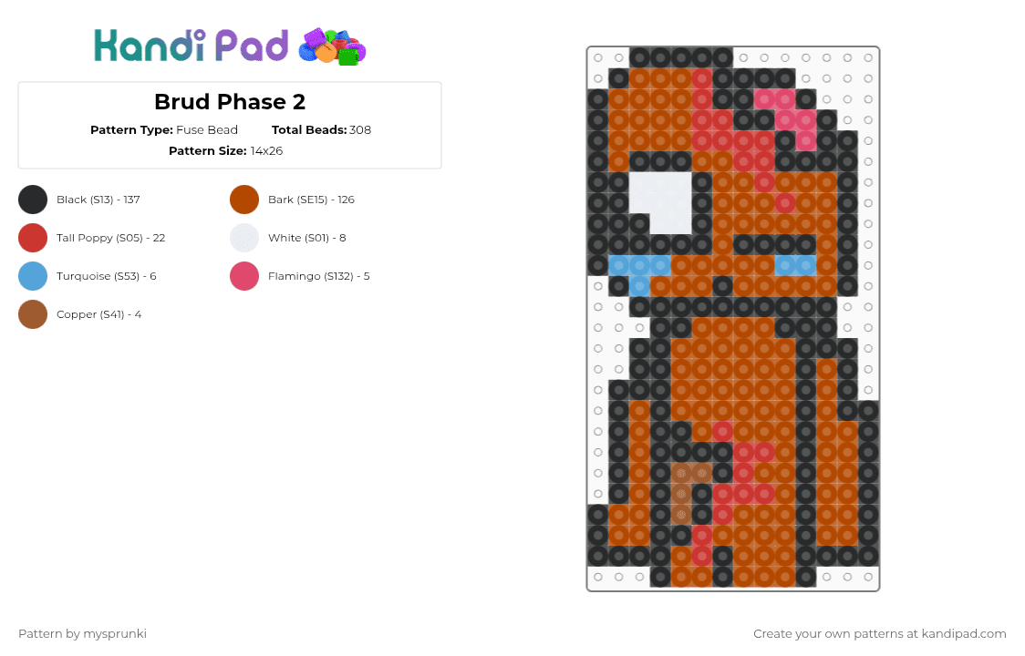 Brud Phase 2 Fuse Bead Pattern - Kandi Pad | Kandi Patterns, Fuse Bead ...