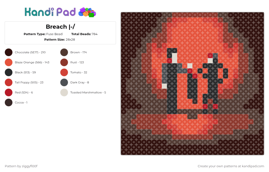 Breach Fuse Bead Pattern - Kandi Pad | Kandi Patterns, Fuse Bead ...