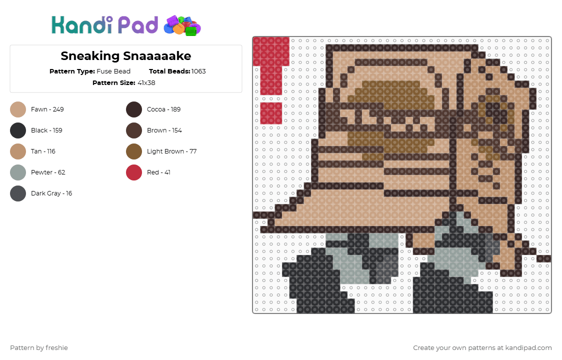Sneaking Snaaaaake Fuse Bead Pattern - Kandi Pad | Kandi Patterns, Fuse ...