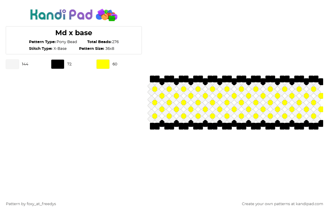 Md x base Pony Bead Pattern - Kandi Pad | Kandi Patterns, Fuse Bead ...