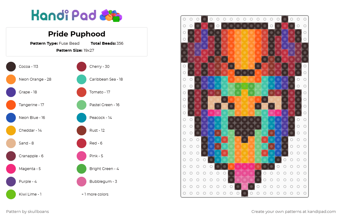 Pride Puphood Fuse Bead Pattern - Kandi Pad | Kandi Patterns, Fuse Bead ...